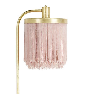 Decor Therapy Framboise Fringe Shade Floor Lamp, Gold Leaf