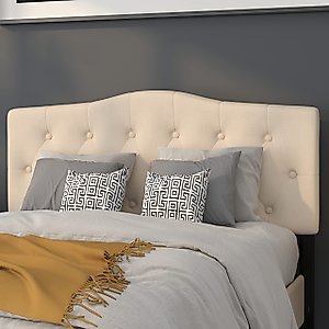 Flash Furniture Cambridge Tufted Upholstered Full Size Headboard in Beige Fabric
