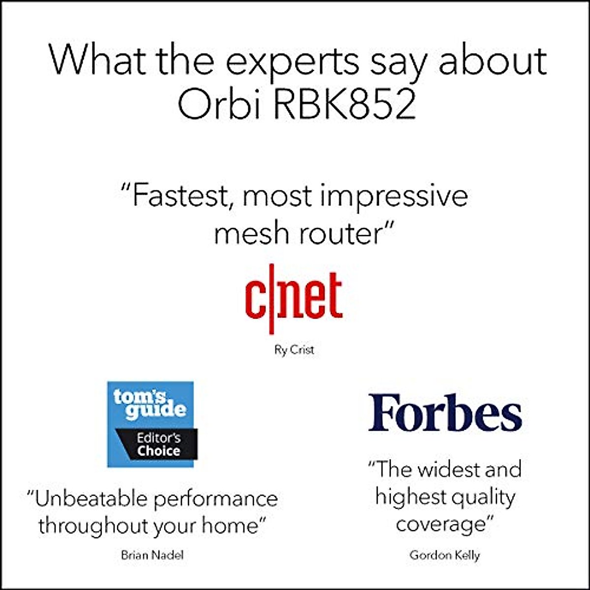 NETGEAR Orbi Whole Home Tri-band Mesh WiFi 6 System (RBK852) – Router with 1 Satellite Extender | Coverage up to 5,000 sq. ft., 100 Devices | AX6000 (Up to 6Gbps) , White