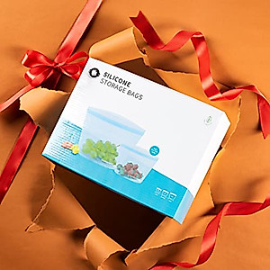 Gourmanity Cook Silicone Storage Bags | Reusable Silicone Bags with Zip Top | Silicone Storage Bags for Food | Leakproof Silicone Snack Bags [6 Bags in 3 sizes]