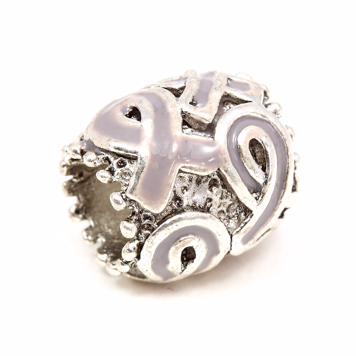 Gray Multi Ribbon Awareness Charm Fits Pandora Style Bracelets