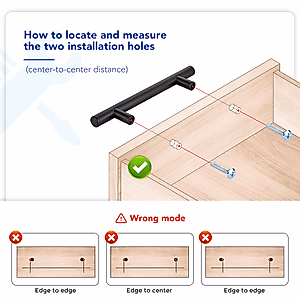 10 Pack 5 Inch Length Kitchen Cabinet Handles with 3 Inch Hole Center Matte Black Cabinet Pulls Stainless Steel Drawer Pulls,Cabinet Knobs for Dresser Drawer