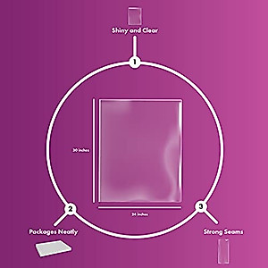 Clear Basket Bags, 10 Pack Large Clear Cellophane Wrap for Baskets & Gifts 24"x30" 1.5 Mil Thick (10)