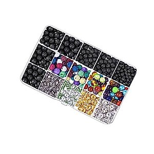 KONTONTY 1 Set 600pcs Natural Beads Gemstones Loose Beads Round Loose Gemstone Beads for Bracelets Small Colored Beads Kids diffusers for Essential Oils Charm Gemstone Beads Child