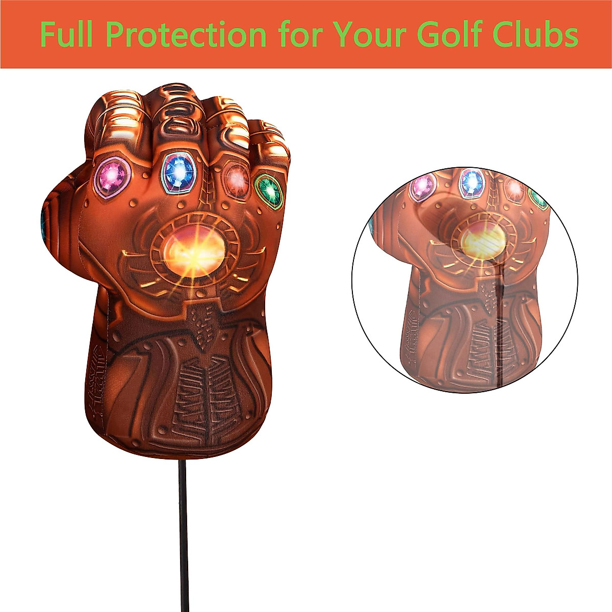 LeFeng Golf Club Head Covers Perfect for 460cc Driver and Fairway Wood Funny Palm Shape Wood Head Covers (Endless Palm, for Driver Wood)