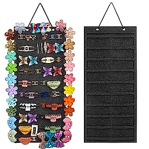 JOYMOMO Hanging Hair Claw Clips Organizer, 10 Layer Hair Accessories Display Holder, Claw Clip Storage Organizer for Women Girl, Claw Clips Holder for Wall (Dark Gray)