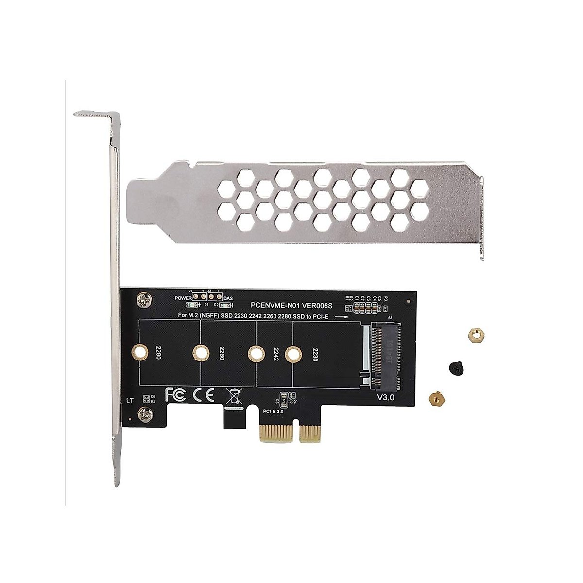 MZHOU NVME M.2 SSD M-Key to PCI-e 3.0 x1 Host Controller Expansion Card,Supports M2 NGFF PCI-e 3.0, 2.0 or 1.0, NVME or AHC 2280, 2260, 2242, 2230 Solid State Drives with Low Profile Bracket