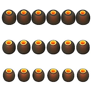 9 Pairs Replacement Earbud Tips,Silicone Eargels Ear Tips，Compatible with Senso,Zeus,Otium,Hussar,Mpow（Inner Hole 3.8-5.1mm） in-Ear Headphones S,M,L