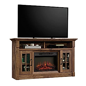 Sauder Miscellaneous Fireplace Credenza, L: 60.0" x W: 16.73" x H: 35.04", Vintage Oak Finish