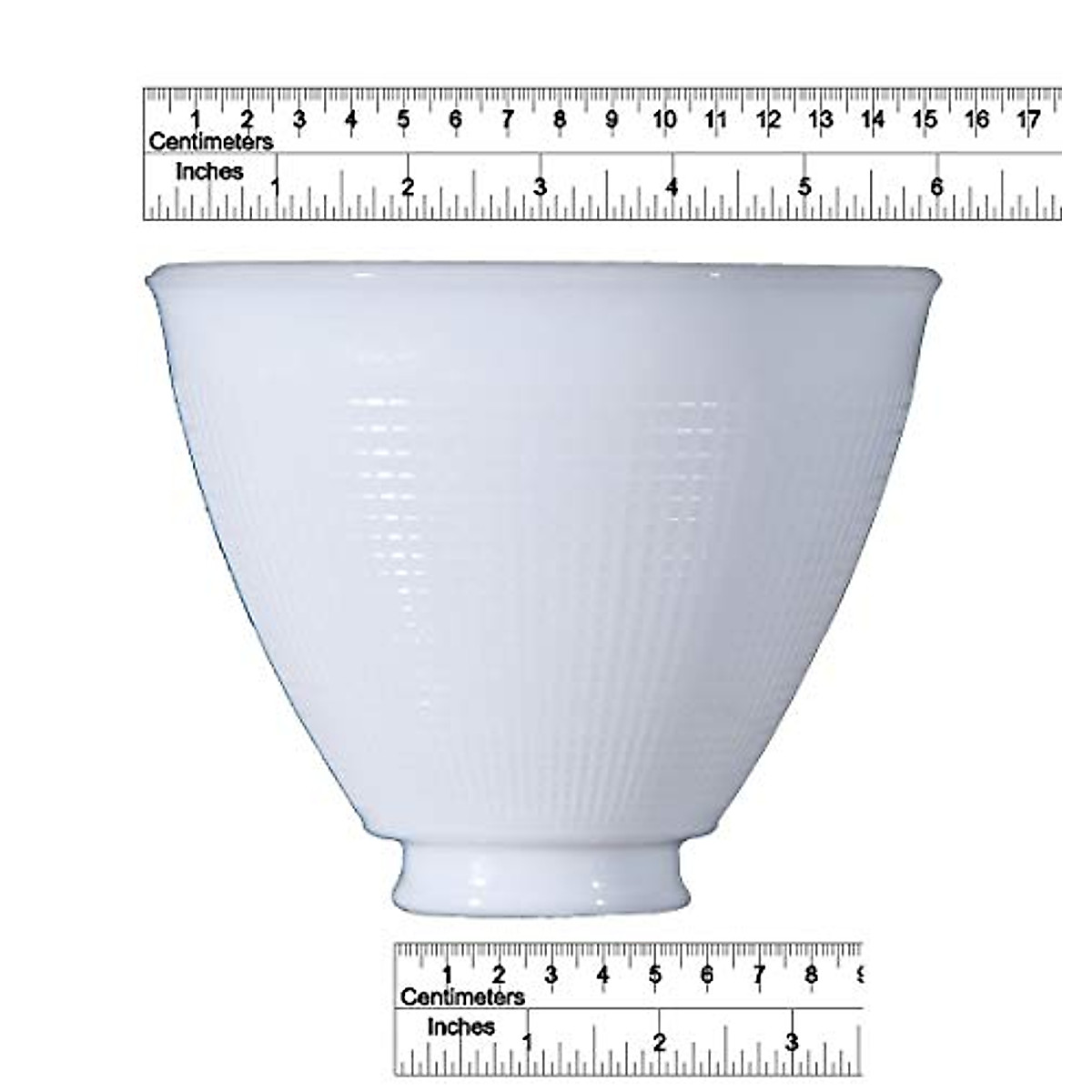 B&P Lamp 6 Inch Top Diameter I.E.S Style White Opal Glass Reflector Shade with Waffle Pattern Glass - Perfect Replacement for Antique Style Floor Lamps