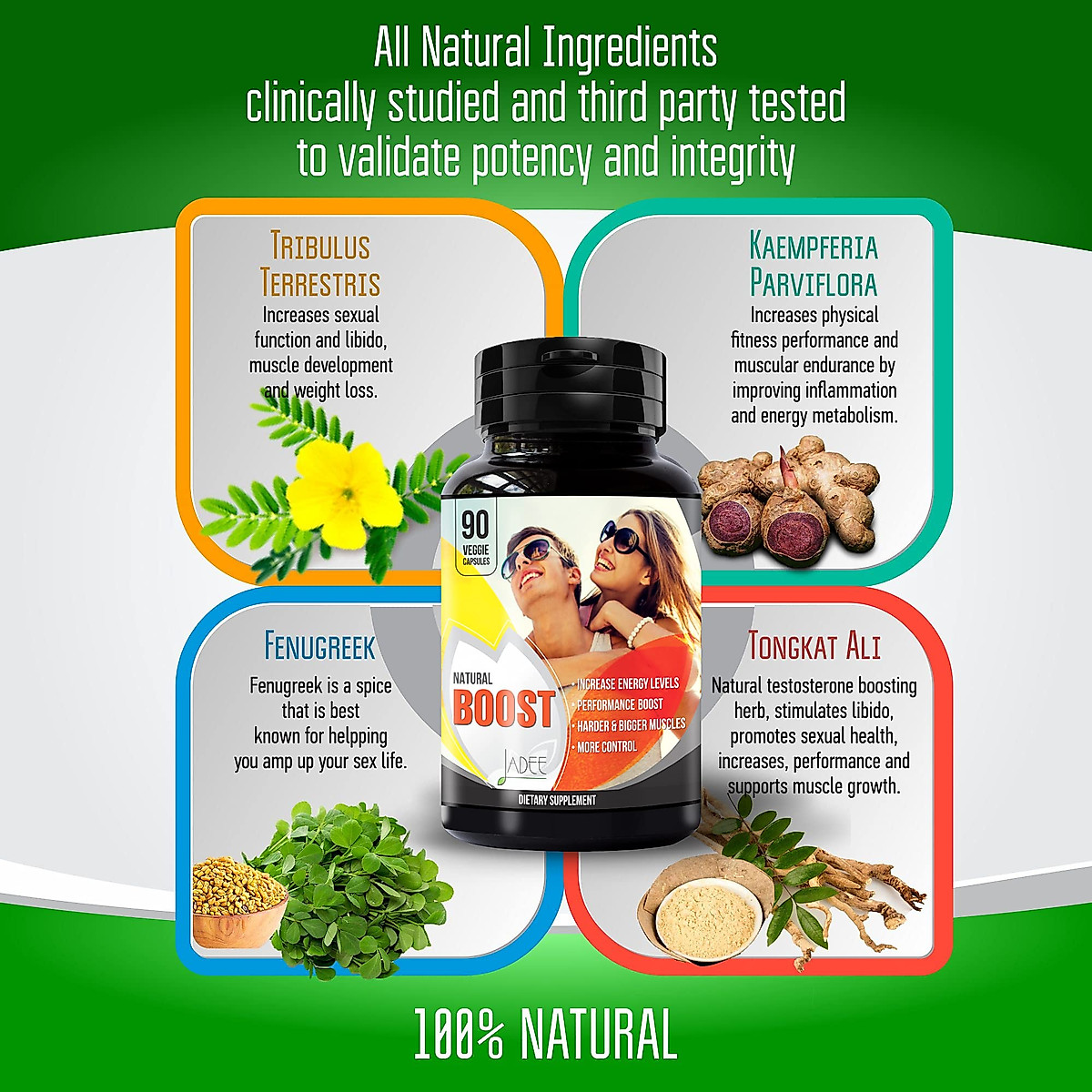 Natural Boost Male Enhancement Pills - Increase 2" in 60 Days with Our Enlargement and Girth Enhancing Formula, Testosterone Booster for Men, Promote Size, Strength, Energy, Stamina, Last Longer Drive