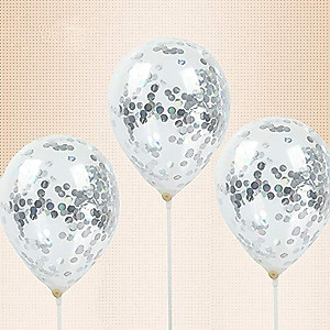Silver Confetti 1 inch Table Confetti Glitter 5000 pcs for Wedding Party Decoration or Filled Balloons