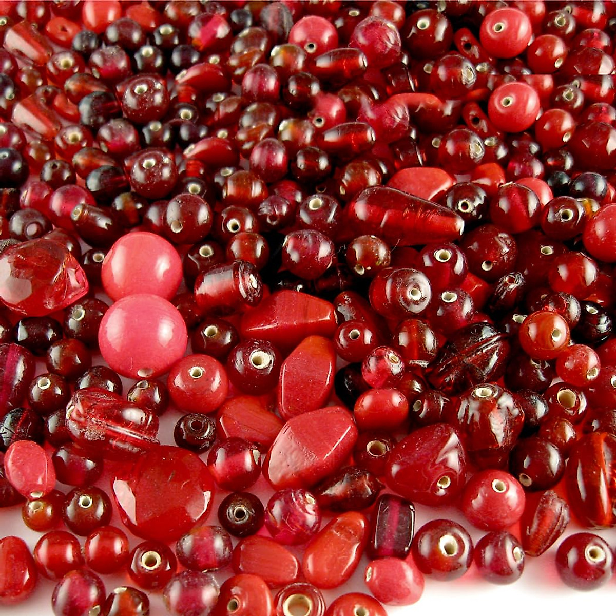 The Crafts Outlet 4-oz=112-g Bulk Assorted Shapes and Sizes 6-12mm Glass Beads Mixed