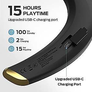 Monster Boomerang Petite Neckband Bluetooth Speakers, Neck Speaker with 15H Playtime, aptX High Fidelity 3D Stereo Sound, Low Latency, Built-in Mic, IPX5 Waterproof Wearable Speaker for Home Outdoor