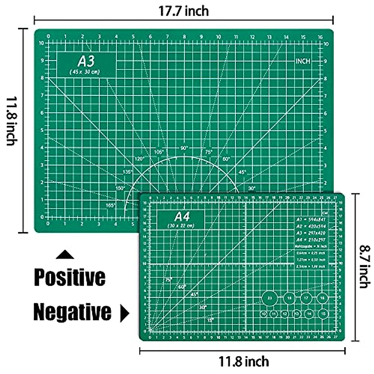 Self Healing Cutting Mat 9'' x 12'' and 12'' x 18'' Cutting Mats for Crafts 2 Packs Cutting Board for Sewing Scrapbooking Project