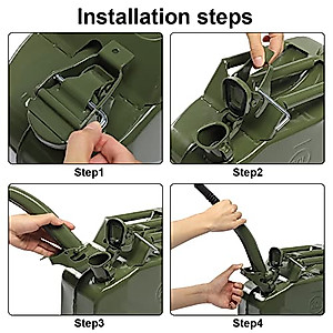 Winado 20L 5 Gallon Metal Gas Can Fuel Tank Can Petrol Diesel Storage Can Portable with Spout System, for Automobile Motor Vehicle Off Road Emergency Supply, Green