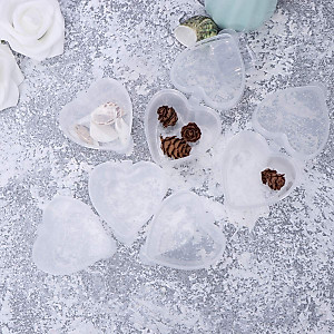 Amosfun 100 PCS 50ML PP containers with lids for jello shot cups clay small heart shaped box boxes- Plastic Transparent Heart Shaped Spice Storage Container with Lid