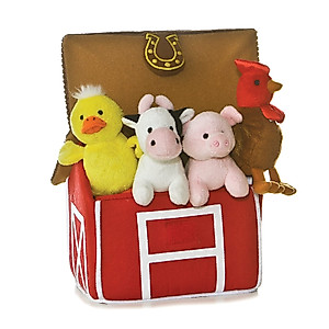 Aurora® Engaging Baby Talk™ My Barnyard Friends II™ Baby Stuffed Animal - Sensory Delight - Interactive Learning - Multicolor 8 Inches
