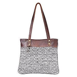 Myra Bag Tizzy Upcycled Canvas & Leather Handbag S-1596