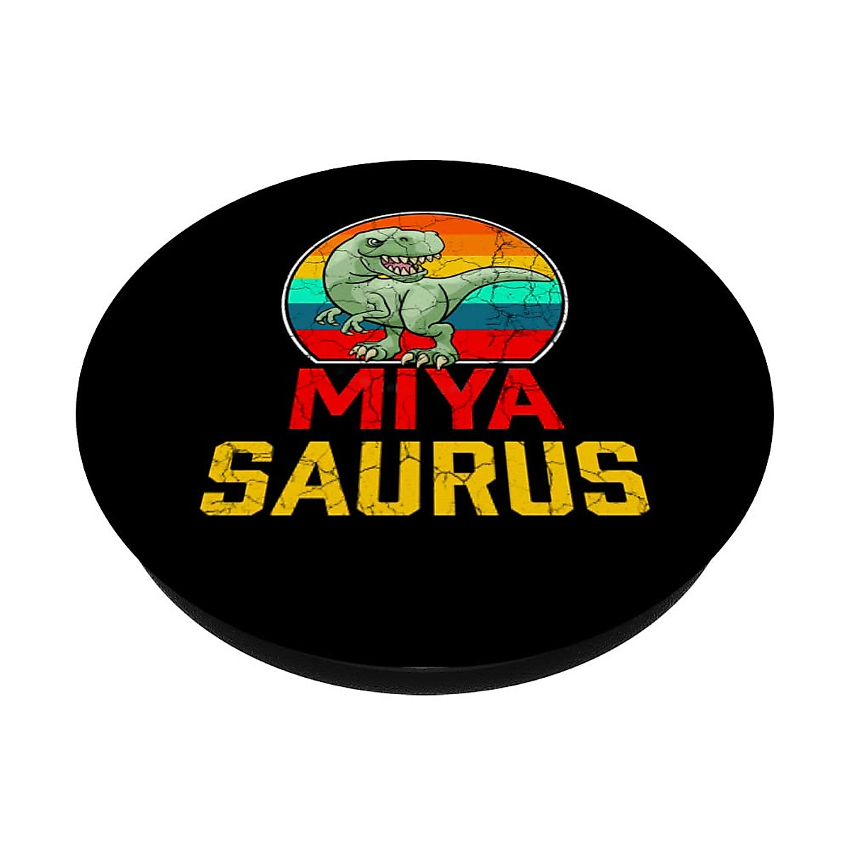 Miya Saurus Family Reunion Last Name Team Funny Custom PopSockets Swappable PopGrip