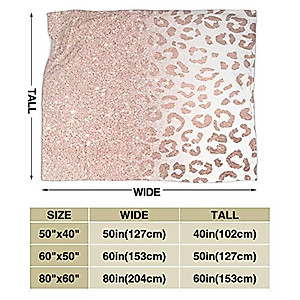 Blanket Rose Gold Glitter Ombre Leopard Pattern Velvet Blanket Cozy Polyester Bed Blanket Quilt Skin-friendly Fleece Blanket Washable Throw Blanket Carpet For Home Fall Winter Spring 60"x50