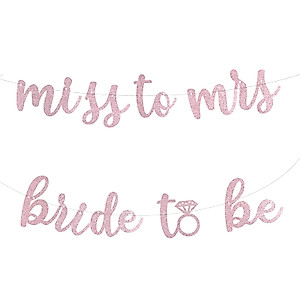 Bride to Be Banner, Pre-Strung Glitter Bride to Be Sign Bridal Shower Bunting Bachelor Party Garland Bride to Be Decorations for Engagement Wedding Party Supplies
