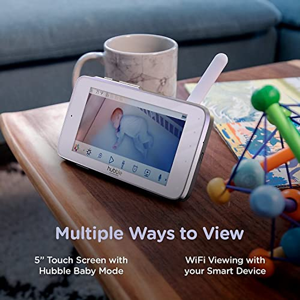Hubble Connected Nursery Pal Premium Smart Video Baby Monitor with 5" Inch Touch Screen, Privacy Mode, Infrared Night Vision, Two-Way Talk, Room Temperature Sensor and Smartphone App