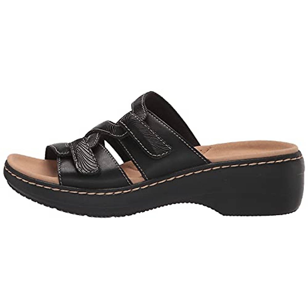 Clarks womens Merliah Karli Sandal, Black Leather, 9 US