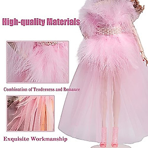 BAMOONBI Pink Doll Wedding Dress Ball Evening Gown - Latest Fashion Design Fashion Dolls Clothes and Accessories for 11.5 - 12 Inch Dolls （Doll Not Included）