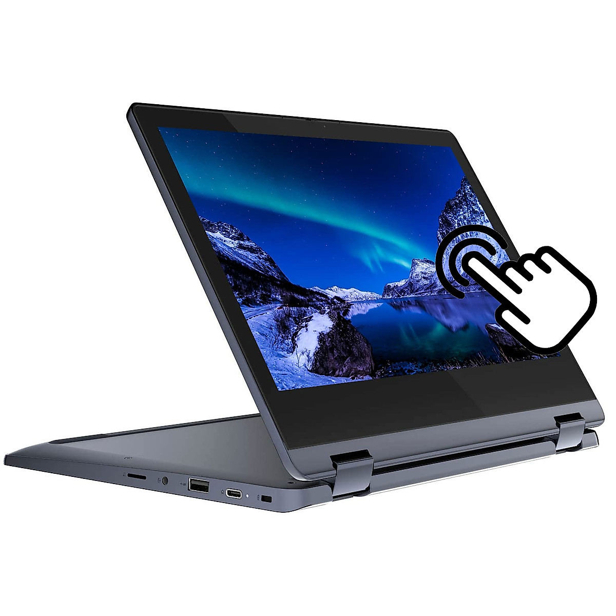 Lenovo Flex 3 11.6" 2 in 1 HD Touchscreen Chromebook, Mediatek MT8183(8 Cores, Up to 2GHz), 4GB DDR4 RAM, 64GB eMMC, Webcam, WiFi 5, Bluetooth 5.0, USB-A&C, All Day Battery Life, Chrome OS