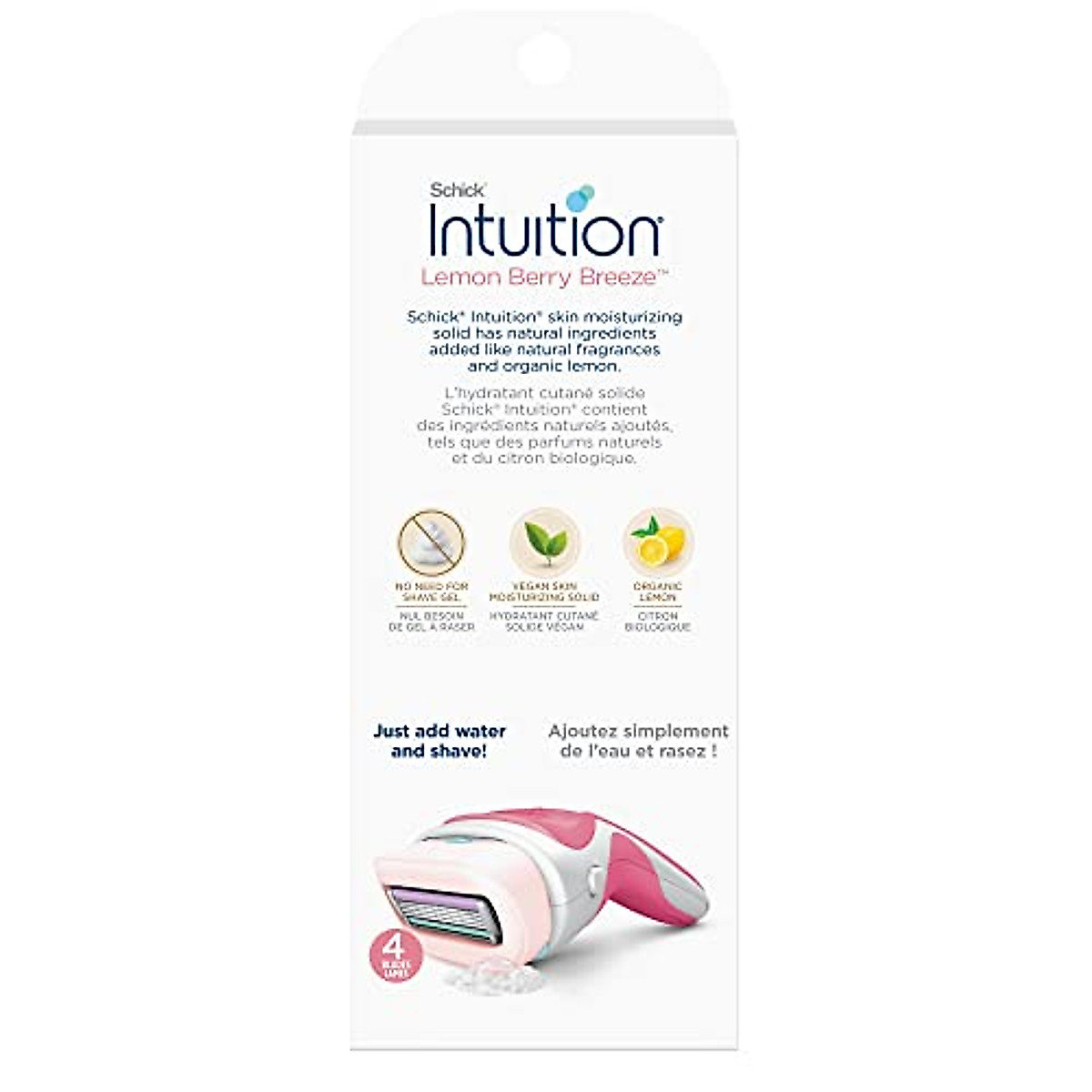Schick Intuition Lemon Berry Breeze Razors for Women | 1 Razor & 2 Intuition Razor Blades Refill with Organic Lemon
