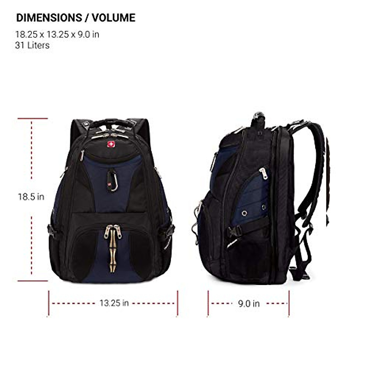 SwissGear 1900 Scansmart TSA 17-Inch Laptop Backpack, Blue/Black