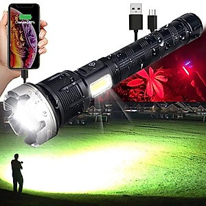 VASTFIRE Rechargeable Flashlights High Lumens 2000000 Zoomable 2023 Best Floodlight Spotlight Strobe Light Lanterns Brightest Flashlight for Emergencies Camping Power Outage Cars