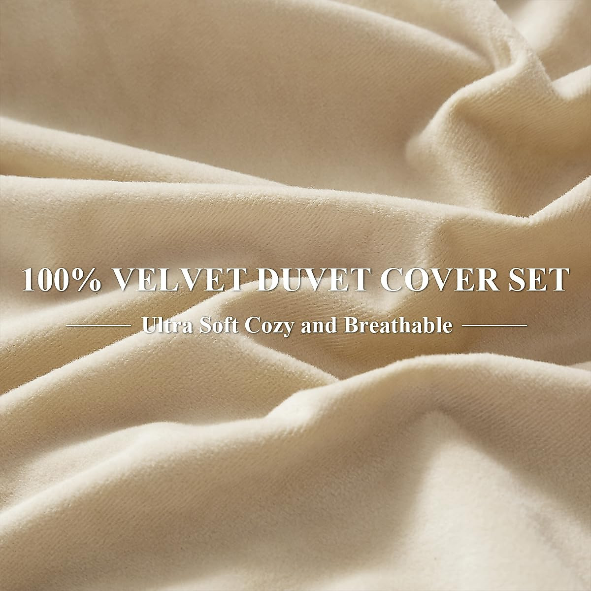 Ivellow Velvet Duvet Cover Queen Set Khaki Velvet Duvet Cover Queen Comforter Cover 3Pcs Ultra Soft Duvet Cover Breathable Solid Luxury Flannel Velour Duvet Cover Zipper Closure Corner Tie