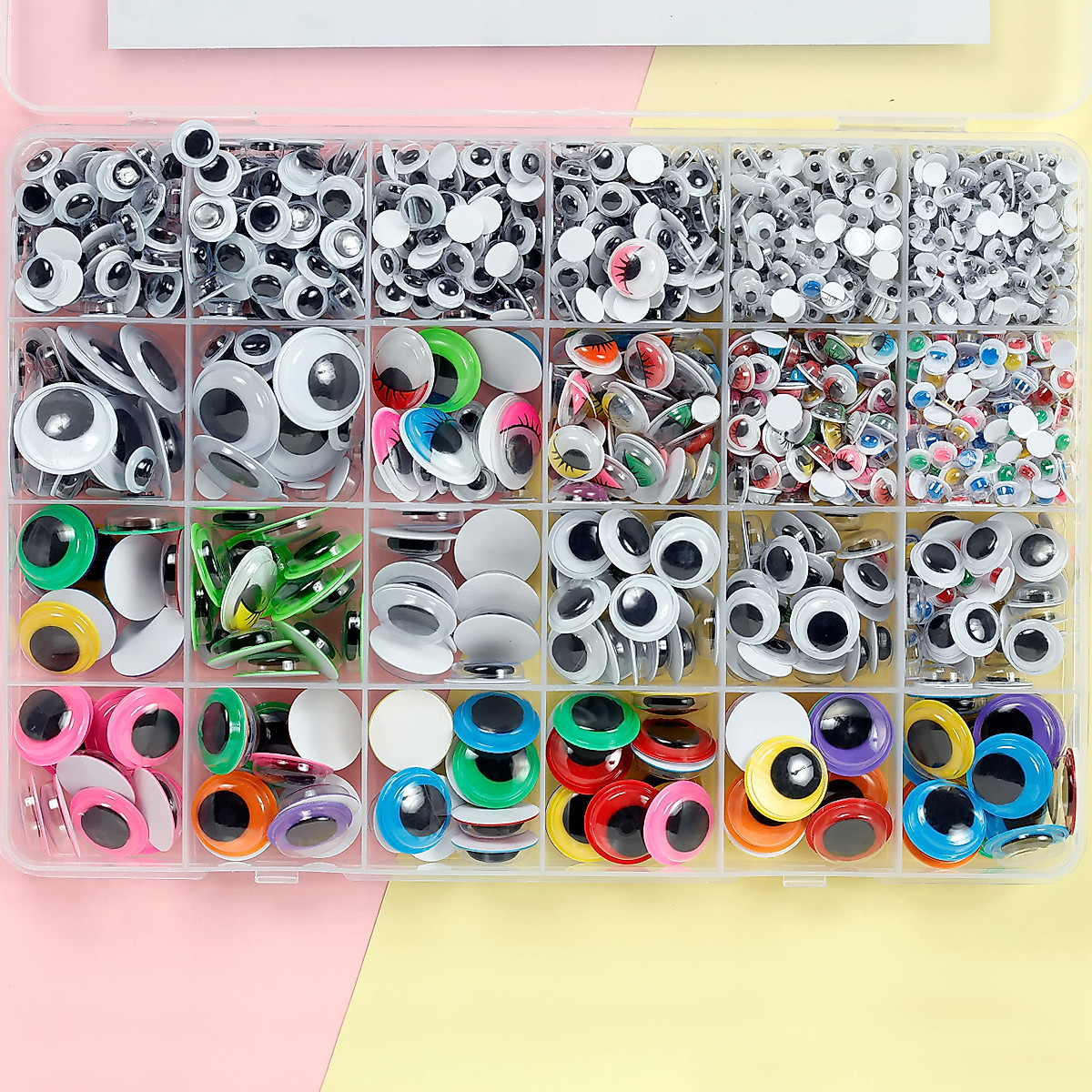 Incraftables Googly Eyes Self Adhesive 1680 pcs Set. Best Small & Large Colorful Sticky Wiggle Eye for DIY Arts (4 to 18 mm) for Crafts 30 Varieties. Craft Eyes for Kids & Adults