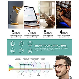 OCCI CHIARI Blue Light Blocking Reading Glasses Men Square Magnification 0 1.0 1.5 2.0 2.5 3.0 3.5 4.0 5.0 6.0 (Black,2.0)