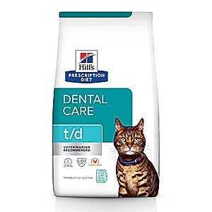 Hill's Prescription Diet t/d Dental Care Chicken Flavor Dry Cat Food, Veterinary Diet, 4 lb. Bag