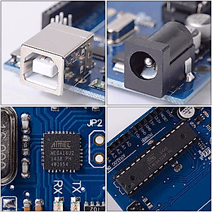 DAOKI CNC Shield V3.0 Expansion Board Kit with Board for Arduino, 4PCS DRV8825 Stepper Motor Driver and Heatsink, 10PCS Jumper Cap, USB Cable for Engraving Machine