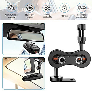 SDSACZMU Radar Detector Mount, Aluminum Rearview Mirror Rod Radar Bracket,for Cobra iRadar ESD SPX RAD 480i 450 380 7800BT Radar Detector