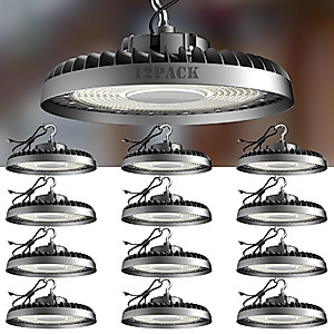 Lightdot 12Pack 250W LED High Bay Light 37500lm Commercial Bay Lighting, AC100-277V UFO LED High Bay Shop Light, High Bay LED Light Suit for 30~40Ft Height