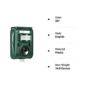 AMIATCH Solar Ultrasonic Animal Repeller, Motion Detection, LED Flashing Light, Cat Repellent Outdoor, Dog, Squirrel, Raccoon, Skunk, Rabbit, Rodent, Fox, Deer, etc.