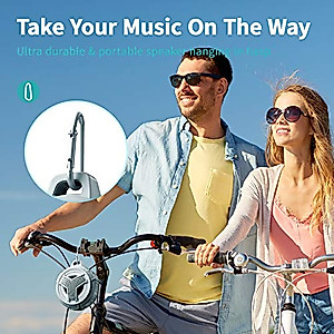 EBODA Shower Bluetooth Speaker, IPX7 Waterproof Portable Floating Speaker with Loud HD Sound, True Wireless Stereo Speaker with LED Light, 24H Play for Shower Pool Beach, Gifts for Men, Women - Gray