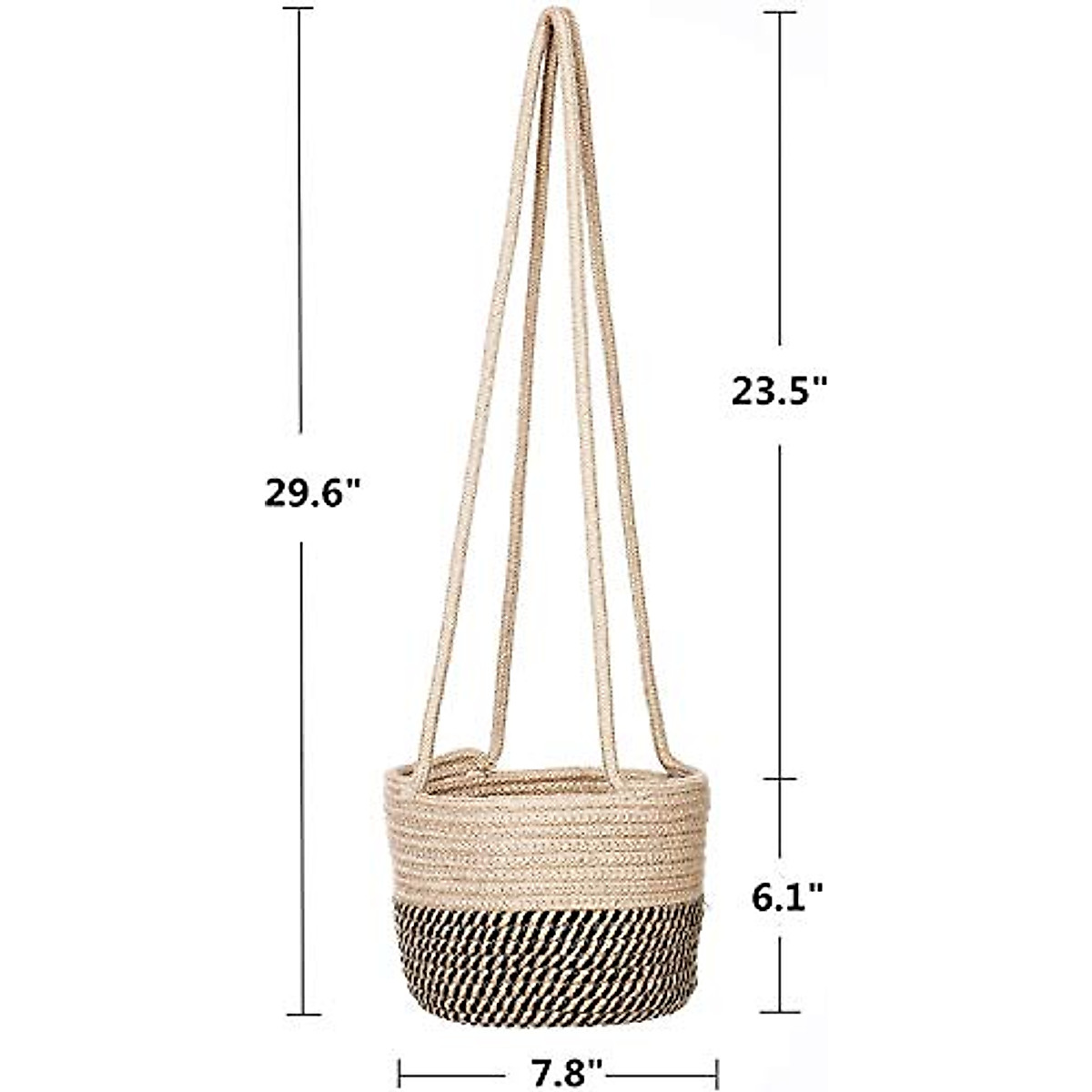 RUIZHIXUAN Hanging Planter Basket Jute Rope Woven Plant Hangers Indoor Hanging Plant Holder Up to 7" Pot Macrame Modern Storage Organizer Home Decor (Jute)