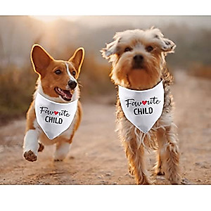 JXGZSO 1 Piece Favorite Child Pet Bandana for Dog Owner Dog Dad Dog Mom Gift (Favorite Child Dog)