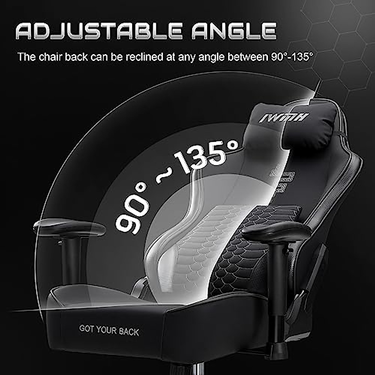 IWMH Office Chair for Adults, Ergonomic Computer Chair with Lumbar Support, High Back Executive Swivel Rolling Desk Chair, Height Adjustable (Black 1)