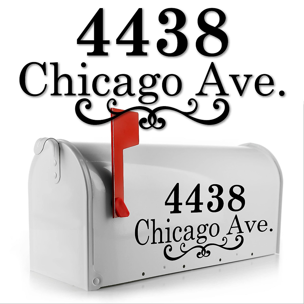 Yoonek Graphics Set of 2 Custom Mailbox Home Address Vinyl Decal Stickers Mail Box Numbers Mailbox. 1307Black4.5