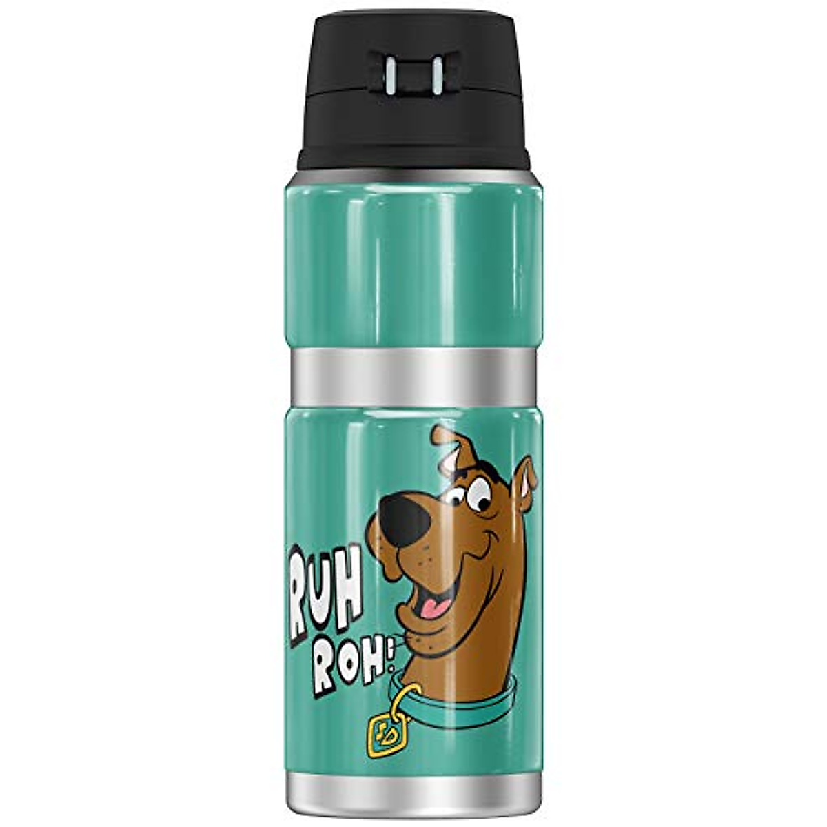 Scooby-Doo Ruh Roh Face, THERMOS STAINLESS KING Stainless Steel Drink Bottle, Vacuum insulated & Double Wall, 24oz