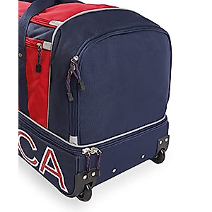 NAUTICA Submariner 30" Rolling Duffel, RED/Navy