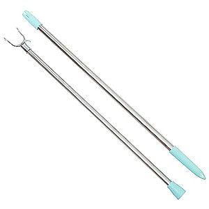 BUGUUYO Stainless Steel Telescopic Rod Retractable Clothesline Clothing Racks for Home Metal Coat Hanger Clothes Hook Reach Stick Telescoping Clothesline Pole Clothes Drying Supplies Elder