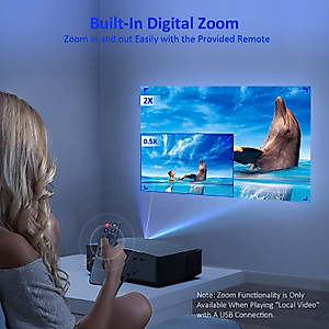 NexiGo PJ20 Outdoor Movie Projector with WiFi and Bluetooth, Native 1080P, Dolby_Audio Sound Support, Compatible w/TV Stick,iOS,Android,Laptop,Console (Renewed)